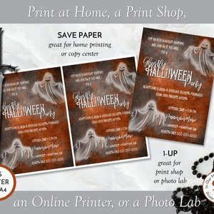 Ghostly Good Time Printable Halloween Costume Party Invitation, Adult ...