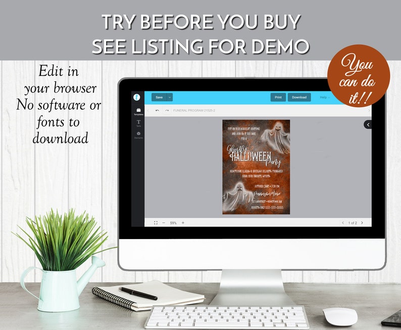 Ghostly Good Time Printable Halloween Costume Party - Etsy