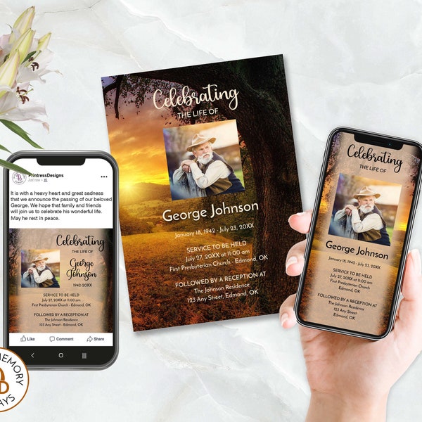 Funeral Digital Electronic Invitation - Etsy