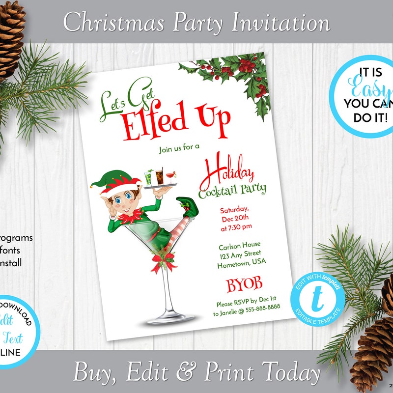 Elf Invitation - Etsy