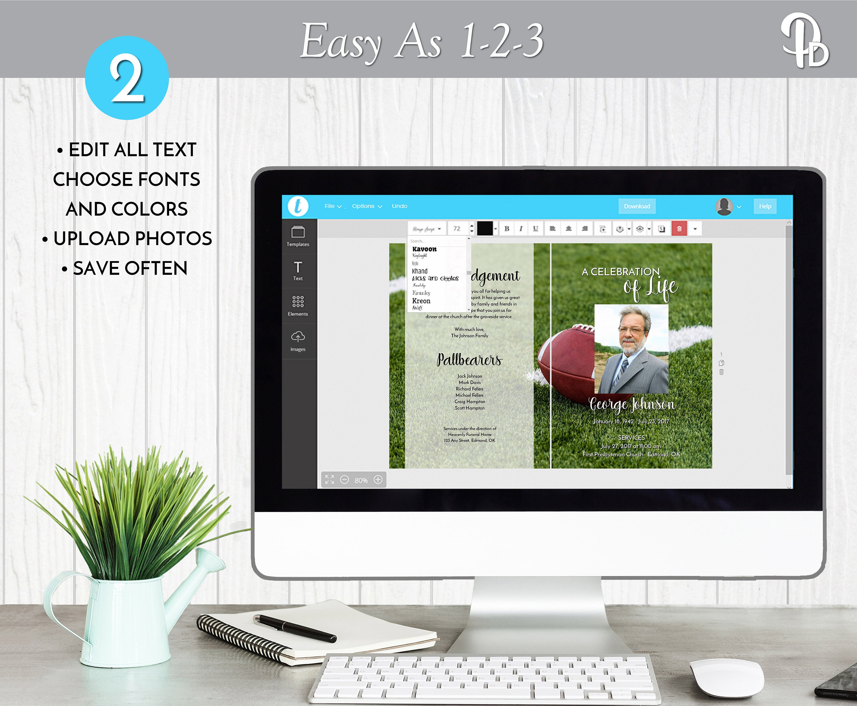 Football Fan Funeral Program Template Obituary/order of | Etsy UK