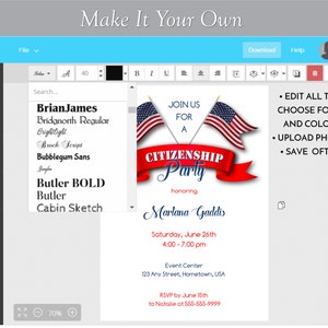 Citizenship Party Invitation Citizenship Celebration | Etsy