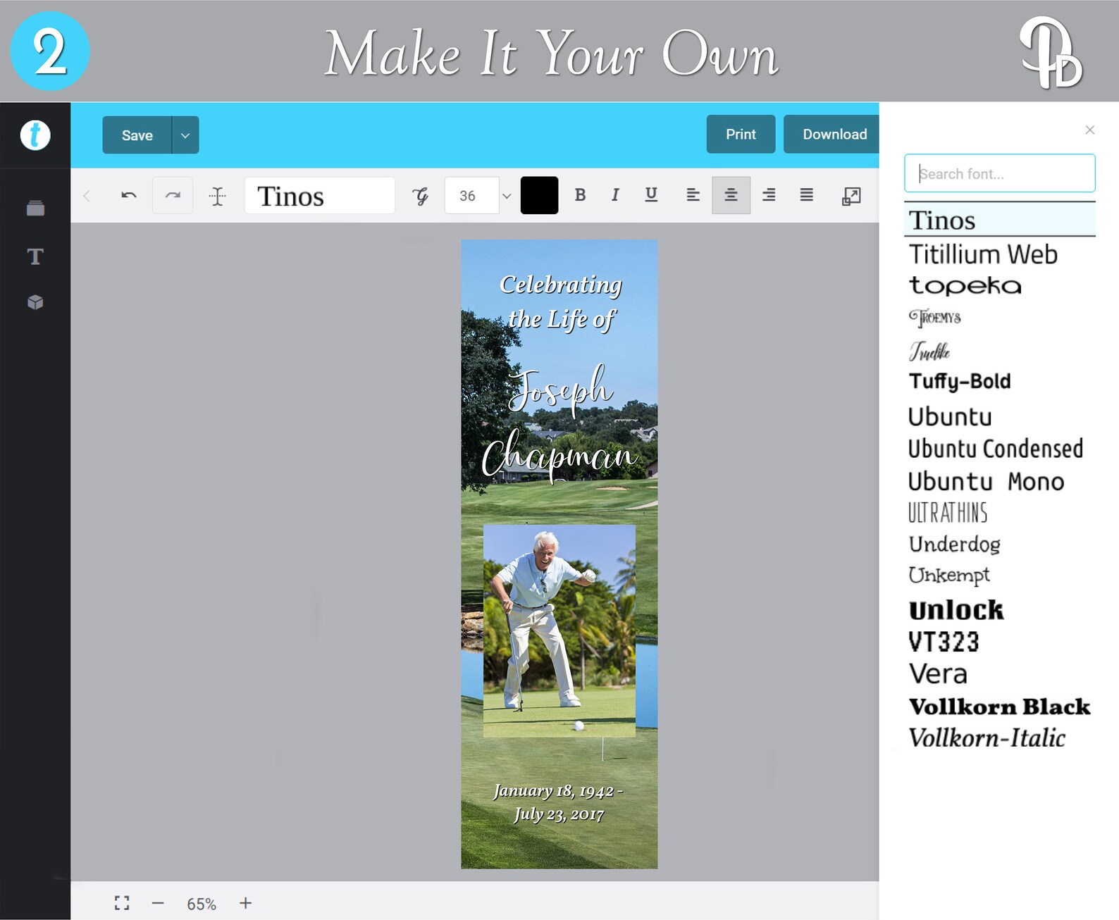 Golfers Memorial Bookmark Template Golf Editable Photo - Etsy