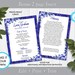 Blue Floral Border Funeral Program Template, Obituary/order of Service ...