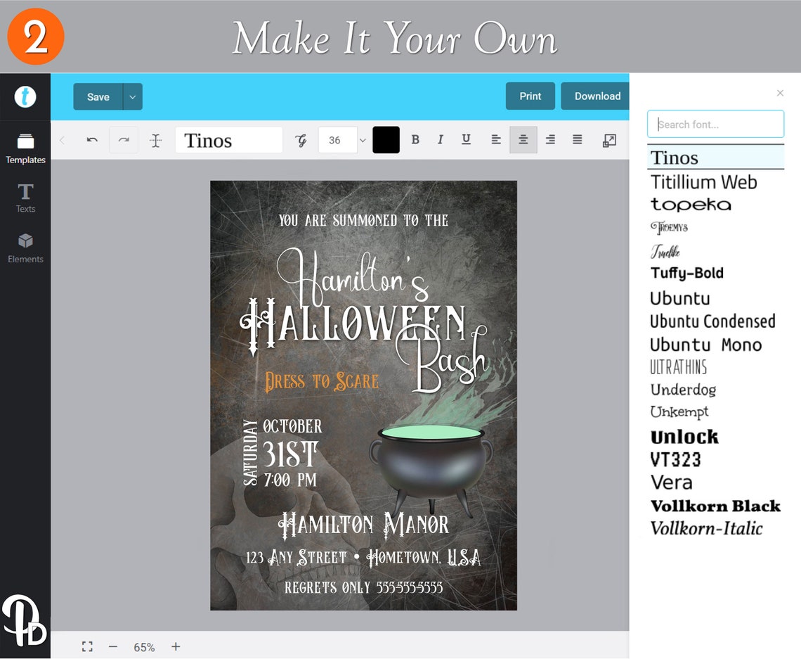 Skull and Cauldron Printable Halloween Costume Party - Etsy