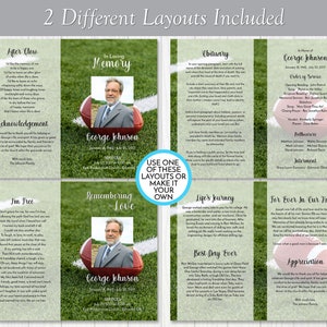 Football Fan Funeral Program Template, Obituary/order of Service ...