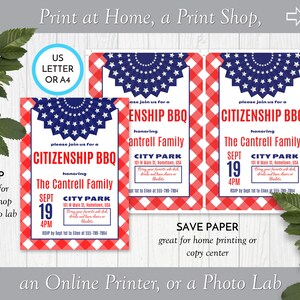 Citizenship BBQ Invitation Template, Citizenship Celebration ...