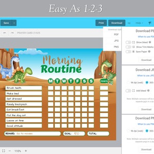 Dinosaur Children's Daily Routine Charts, Morning Routine Chart ...
