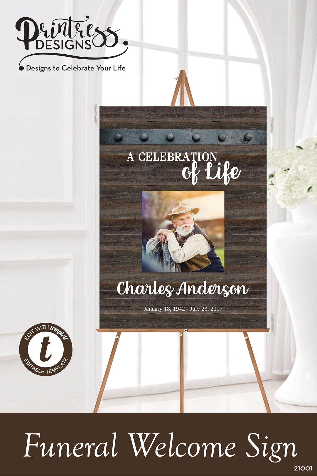 Rustic Wood Funeral Welcome Sign, Celebrating the Life of Sign ...