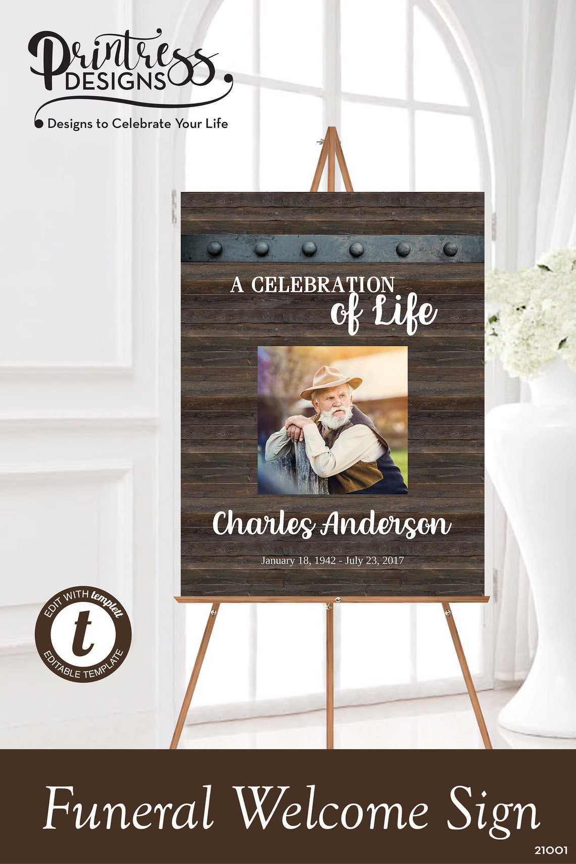 Rustic Wood Funeral Welcome Sign Celebrating the Life of | Etsy