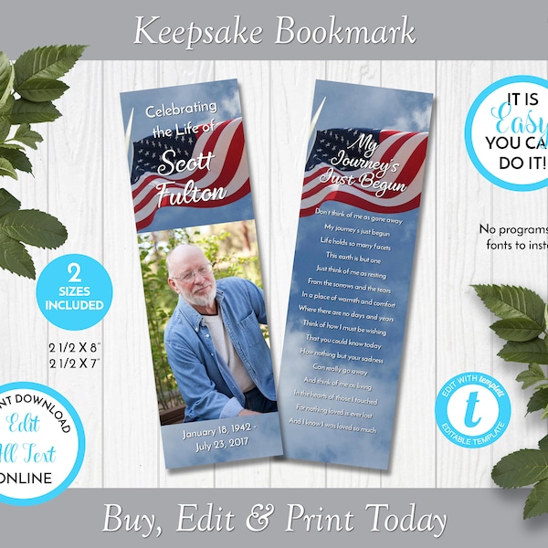 Patriotic Bookmark Template - Etsy