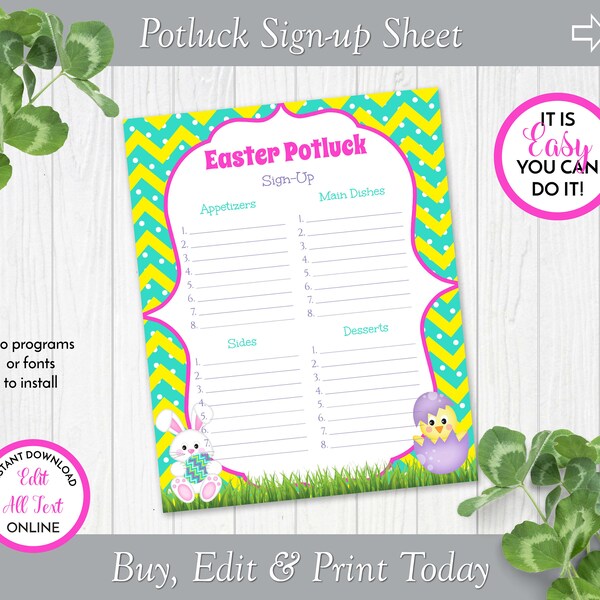 Easter Potluck Invitation - Etsy