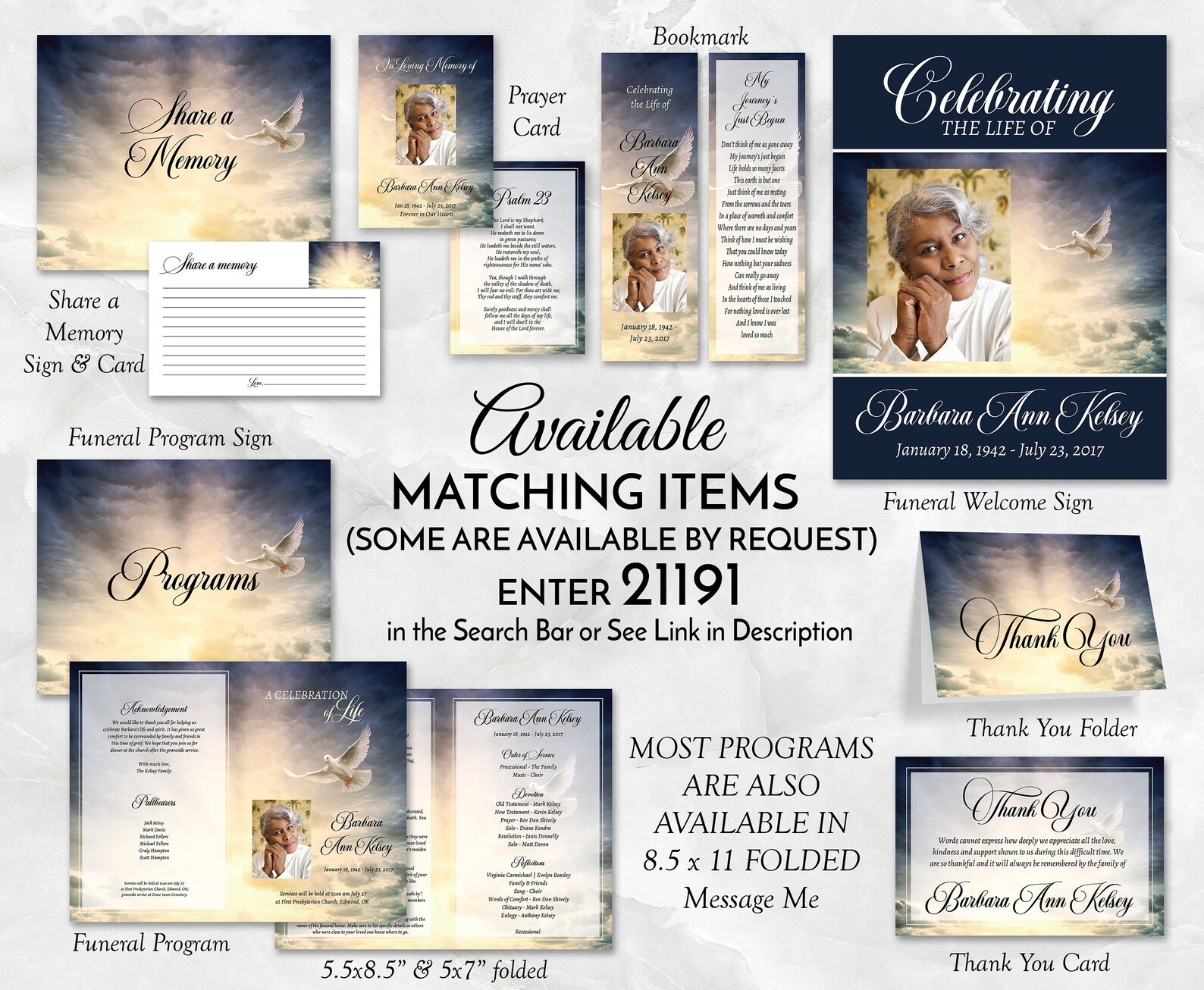 Sunburst Dove Funeral Program, Obituary Template, Celebration of Life ...