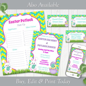 Easter Egg Hunt and Potluck Party Invitation, Holiday Party Invitation ...