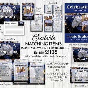 Military Honors Funeral Program Template, Patriotic Obituary/order of ...