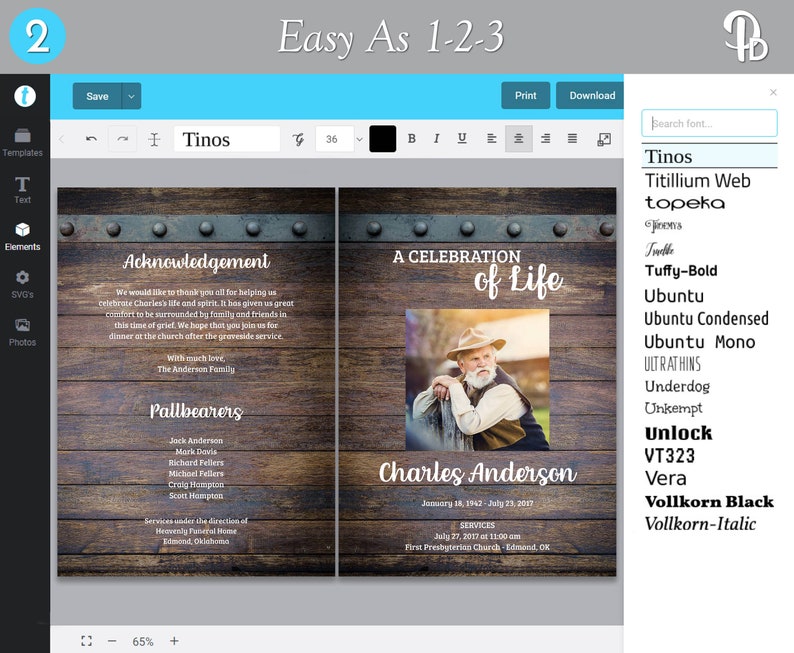 Rustic Wood Funeral Program Template Obituary/order of - Etsy