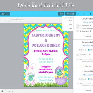 Easter Egg Hunt and Potluck Party Invitation, Holiday Party Invitation ...