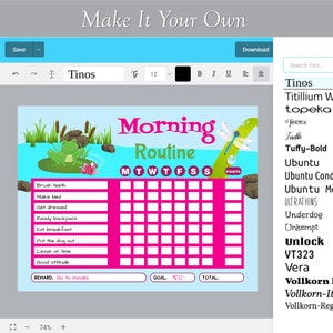 Frog on Lily Pad Children's Daily Routine Charts, Morning Routine Chart ...