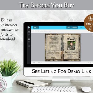 Camouflage Funeral Program Template, Memorial Service Bulletin for ...