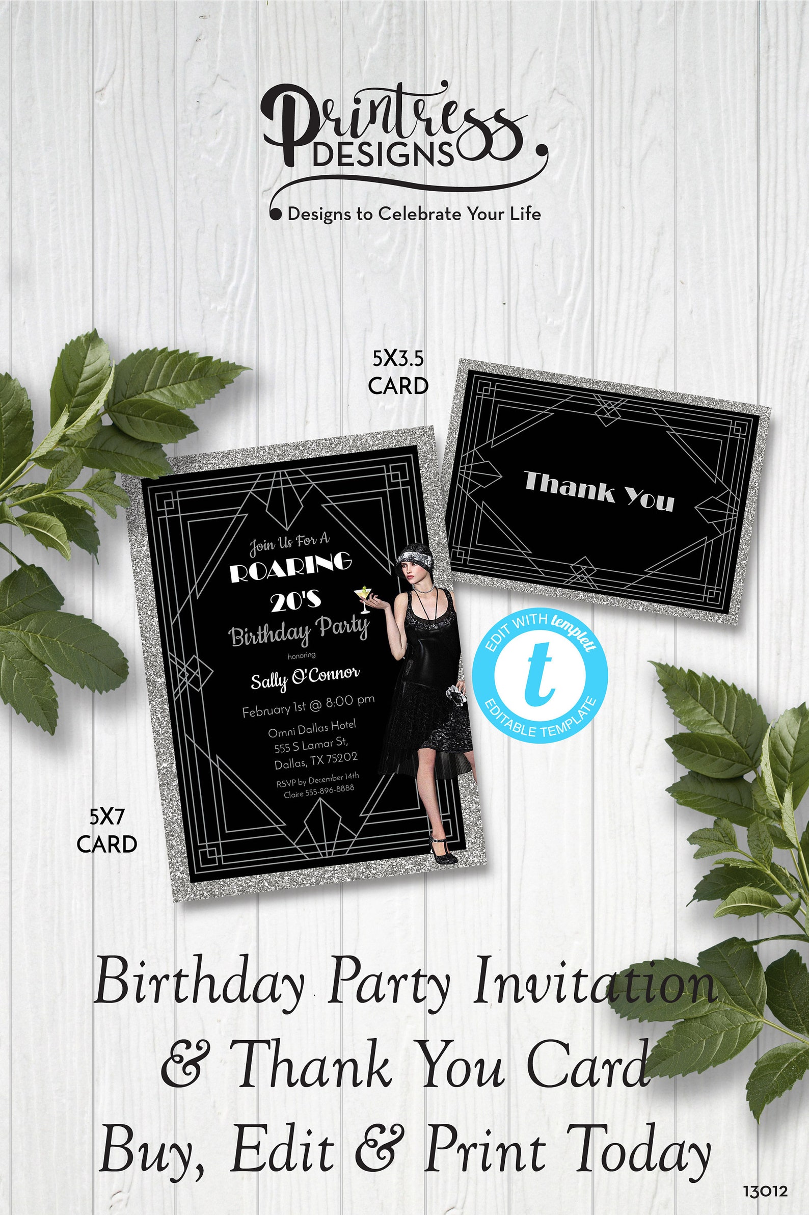 Roaring 20s Flapper Birthday Party Invitation Includes 5 - Etsy