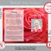 Coral Red Rose Funeral Program Template, Obituary/order of Service ...