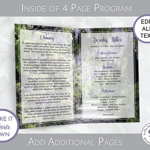 Wisteria Path Funeral Program Template, Celebration of Life Memorial ...