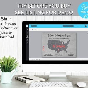 United States Map Going Away Party Invitation, Moving Party Invitation ...