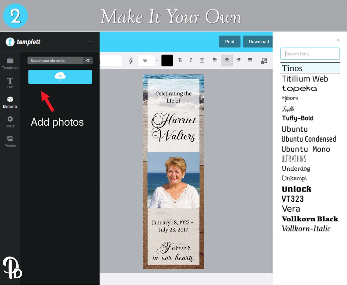 Footprints in the Sand Printable Funeral Bookmark Template - Etsy