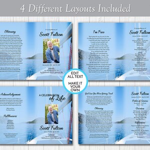 Sailing the Ocean Blue Funeral Program Template - Etsy