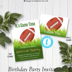 Game Time Football Birthday Invitation Football Birthday - Etsy