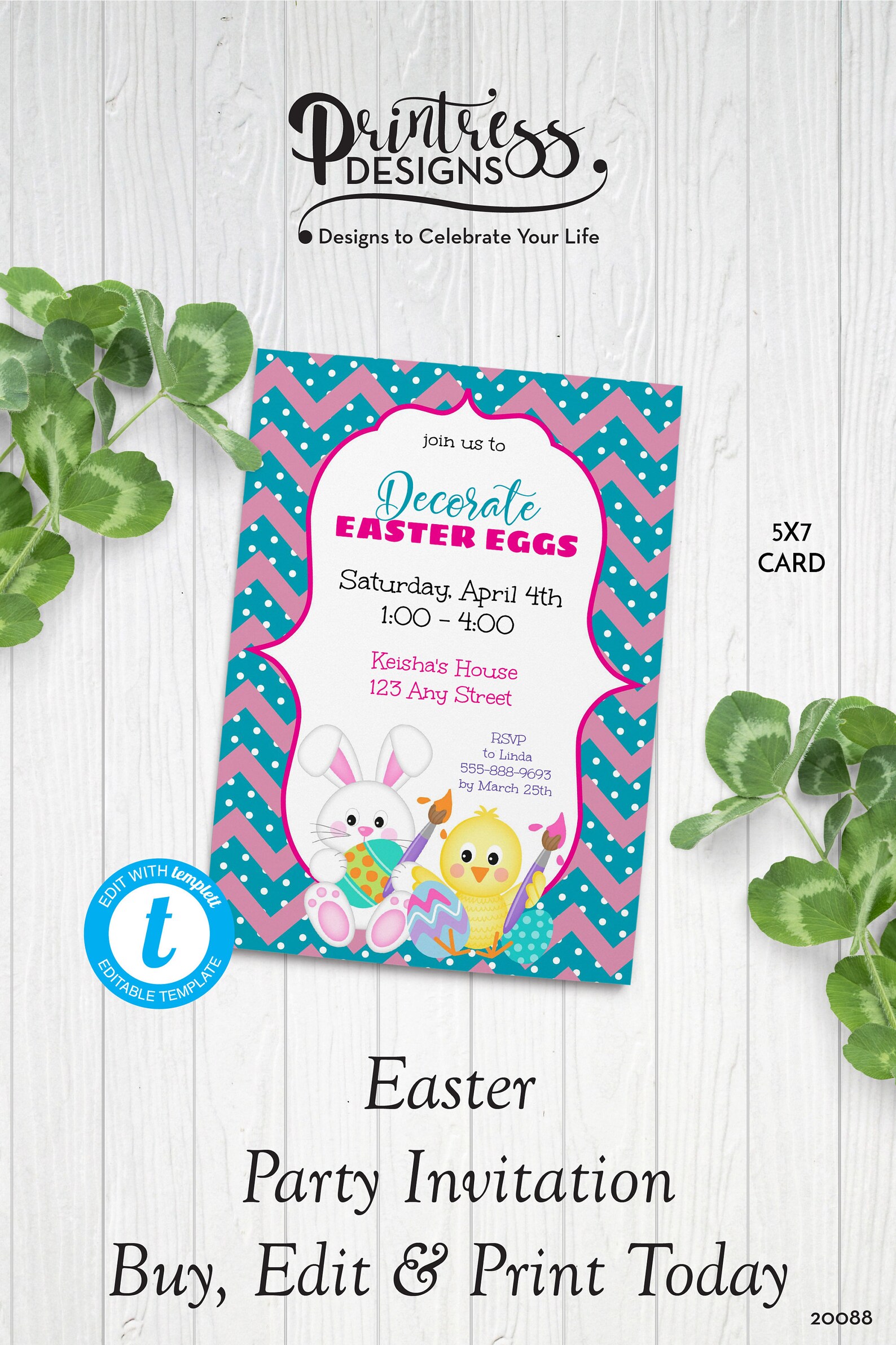 Decorate Easter Egg Party Invitation Spring Invite Church | Etsy