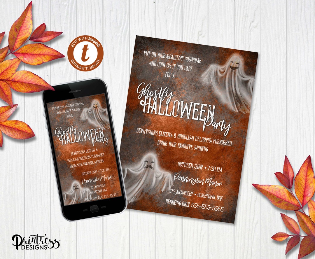 Ghostly Good Time Printable Halloween Costume Party - Etsy
