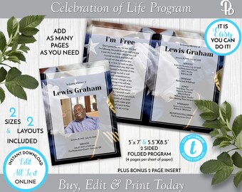 Military Funeral Program Template | Etsy
