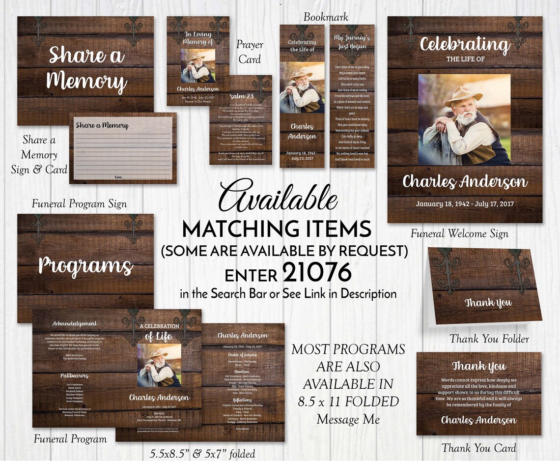 Dark Rustic Wood Funeral Keepsake Bookmark Memorial Favor | Etsy