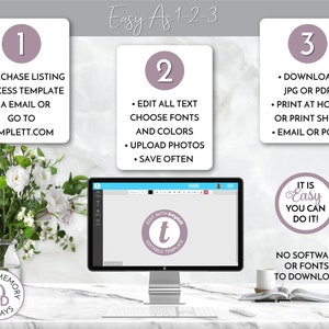 Mauve Floral Funeral Program, Obituary Template, Celebration of Life ...