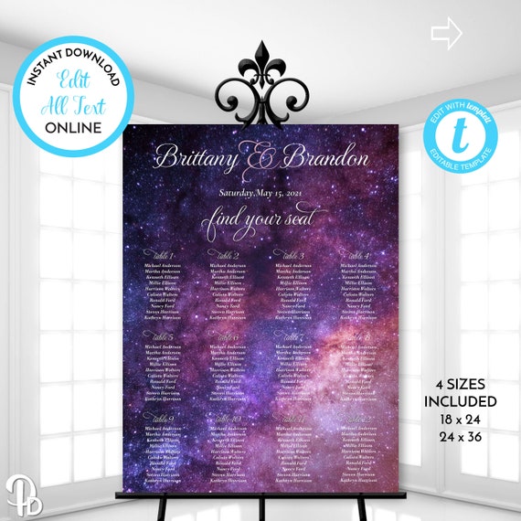 Celestial Night Wedding Seating Chart and Placecards Wedding - Etsy