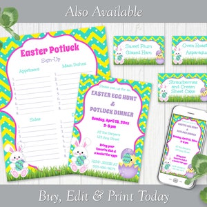 Easter Egg Hunt and Potluck Sign-up Sheet, Potluck Invite ZHLPLS 20181 ...