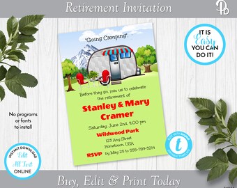 Retirement Party Invitation Camper Invitation RV Invitation - Etsy