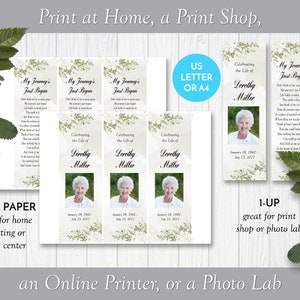 Creamy Oasis Funeral Keepsake Bookmark, Memorial Favor Bookmark ...