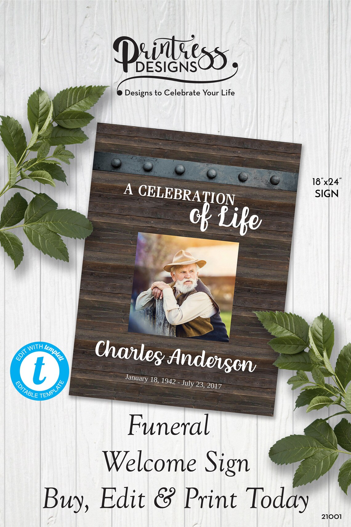 Rustic Wood Funeral Welcome Sign, Celebrating the Life of Sign ...