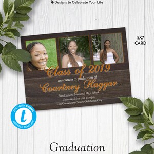 Country Chic Photo Graduation Invitation Template, Graduation ...
