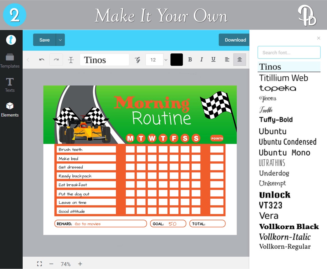 Race Car Children's Daily Routine Charts Morning Routine - Etsy