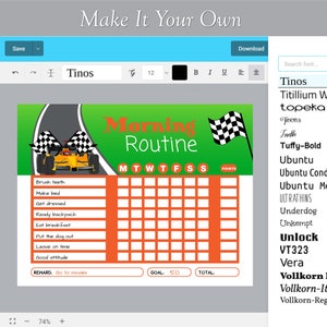 Race Car Children's Daily Routine Charts, Morning Routine Chart ...