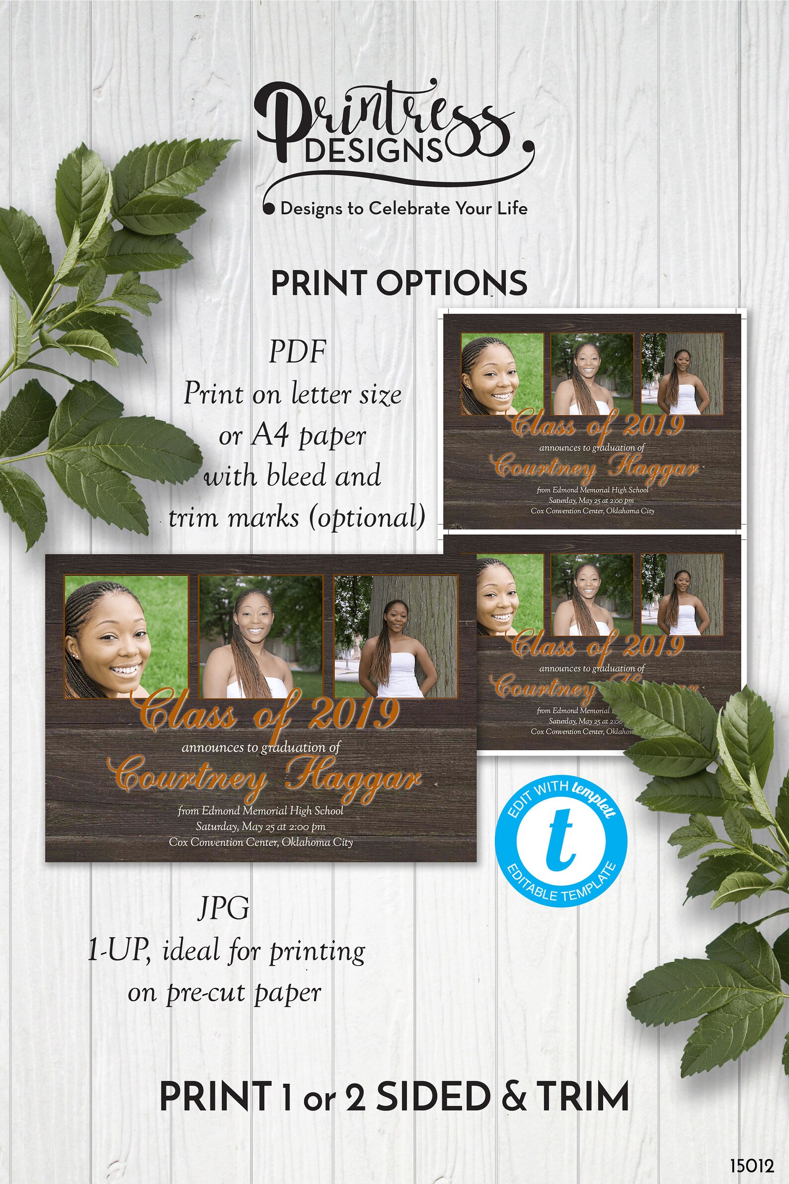 Country Chic Photo Graduation Invitation Template Graduation | Etsy