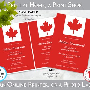 Canadian Flag Citizenship Party Invitation, Citizenship Invite ...