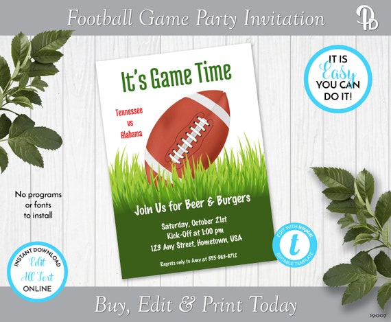 It's Game Time Football Invitation Football Game | Etsy
