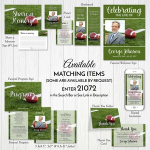 Football Fan Funeral Program Template, Obituary/order of Service ...