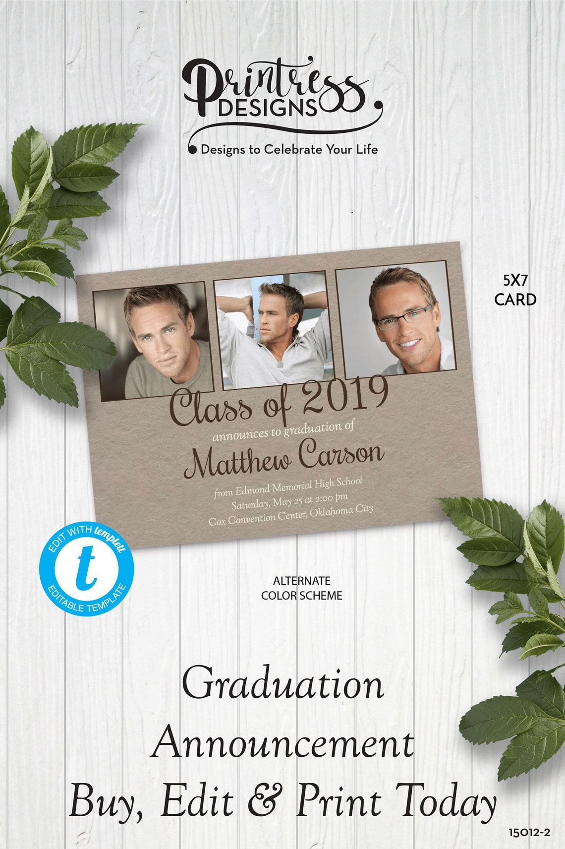 Country Chic Photo Graduation Invitation Template Graduation | Etsy
