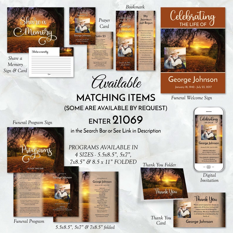 Meadow Sunset Digital Funeral Invitation Electronic Funeral - Etsy