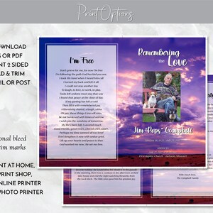 Desert Sunrise Funeral Program, Obituary Template, Celebration of Life ...